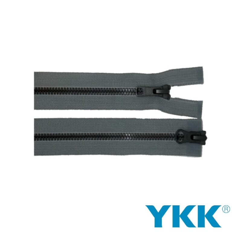 YKK hammaslukk 2 kelku alt lahti 6mm hall matt musta hambaga 100cm | Rivet